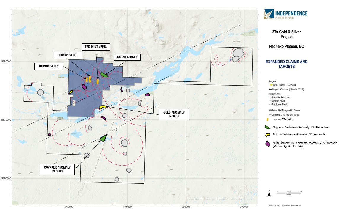 Independence Gold Expands 3Ts Project with Strategic Mineral Claims ...